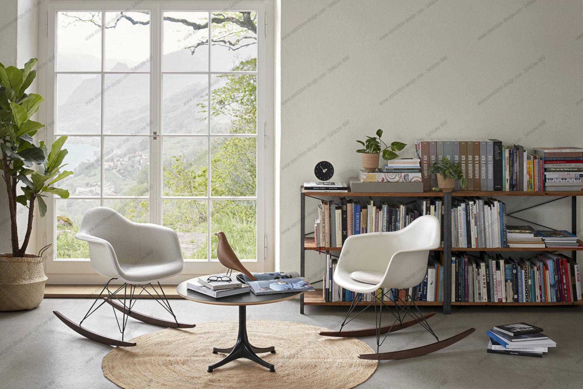 Eames Plastic Arm Chair RAR Rocking Chair Vitra Maple yellowish Black Deep black VITRA 44036500 02 30 12